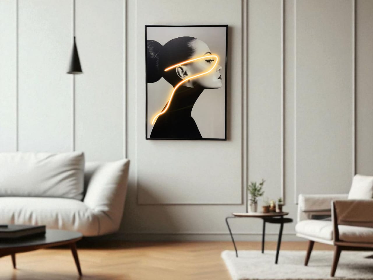 Luminous Grace – Neon Led Line 3D Artwork